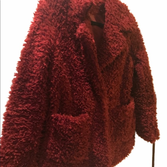 Divided | Jackets & Coats | Salehm Divided Burgundy Teddy Coat | Poshmark
